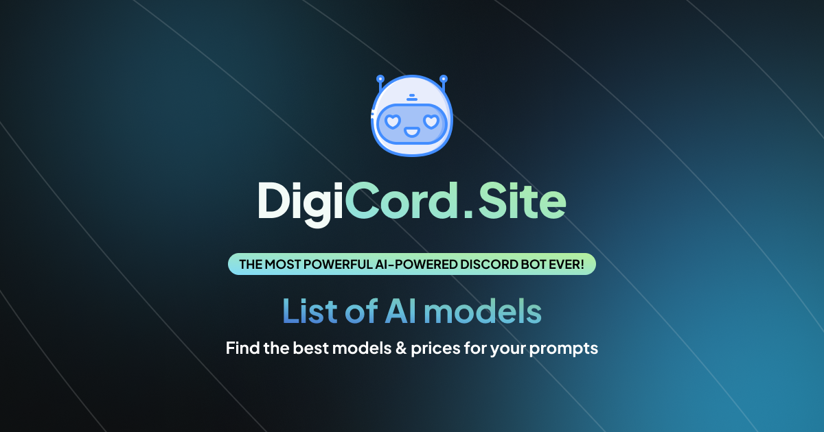 DigiCord | List of AI models